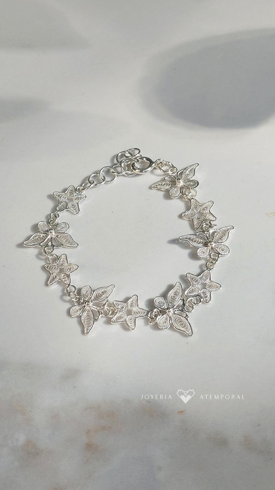 Pulsera Filigrana de Plata Pulsera Mariposas – dativa.mx